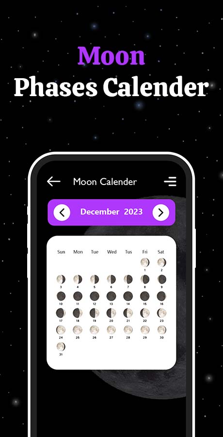Moon Phases Calender - Lunar calendar - Check Moon Phase - Moon Phase Widget - Today Phase by ...